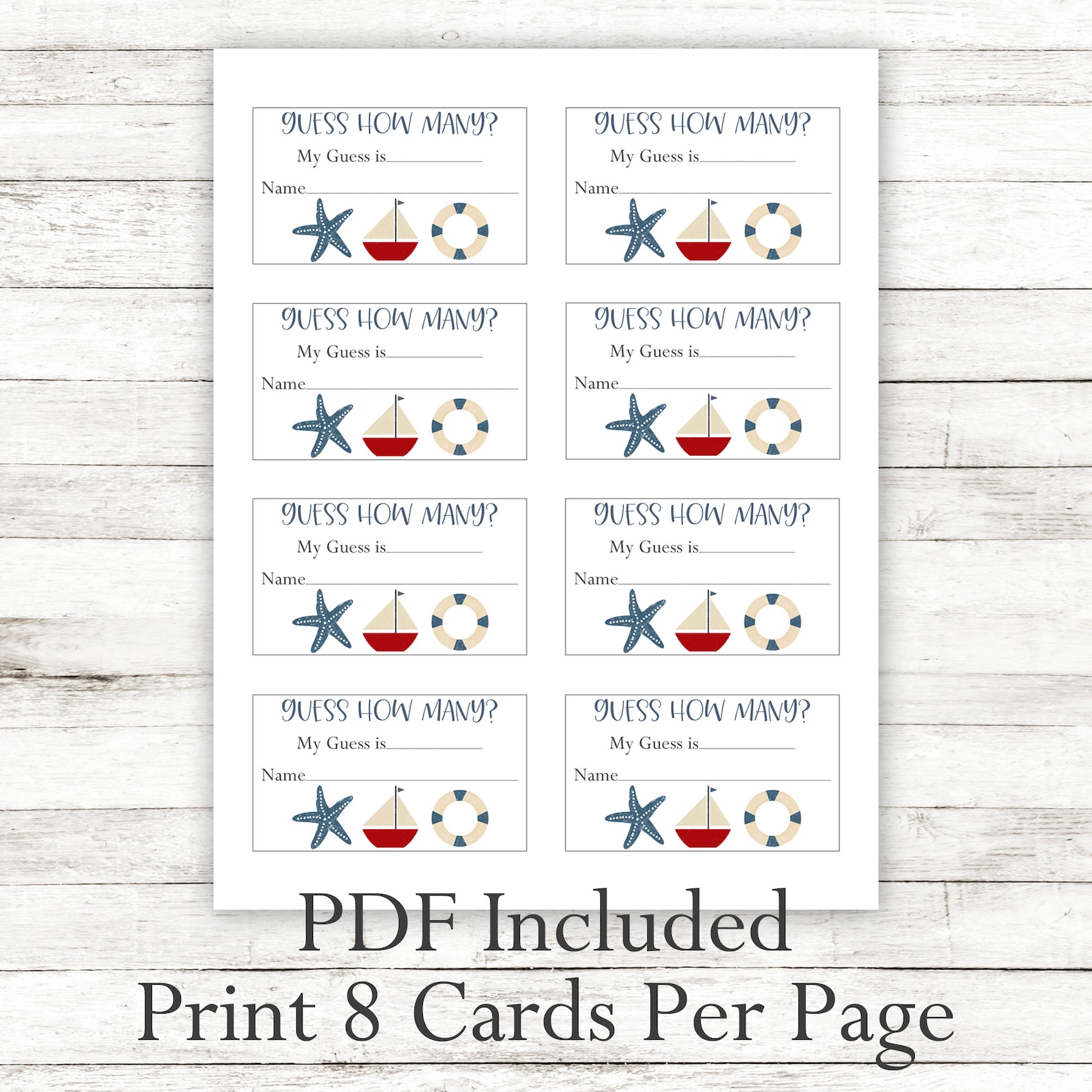 Guess How Many Fish Fish in the Sea Game Nautical Baby - Etsy