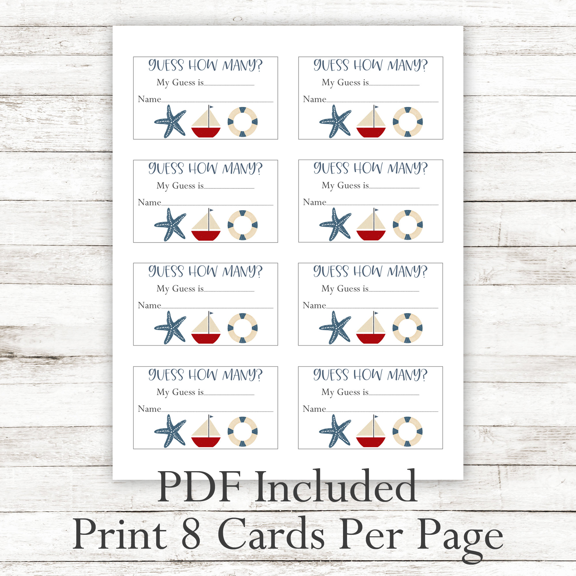 Guess How Many Fish Fish In The Sea Game Nautical Baby | Etsy