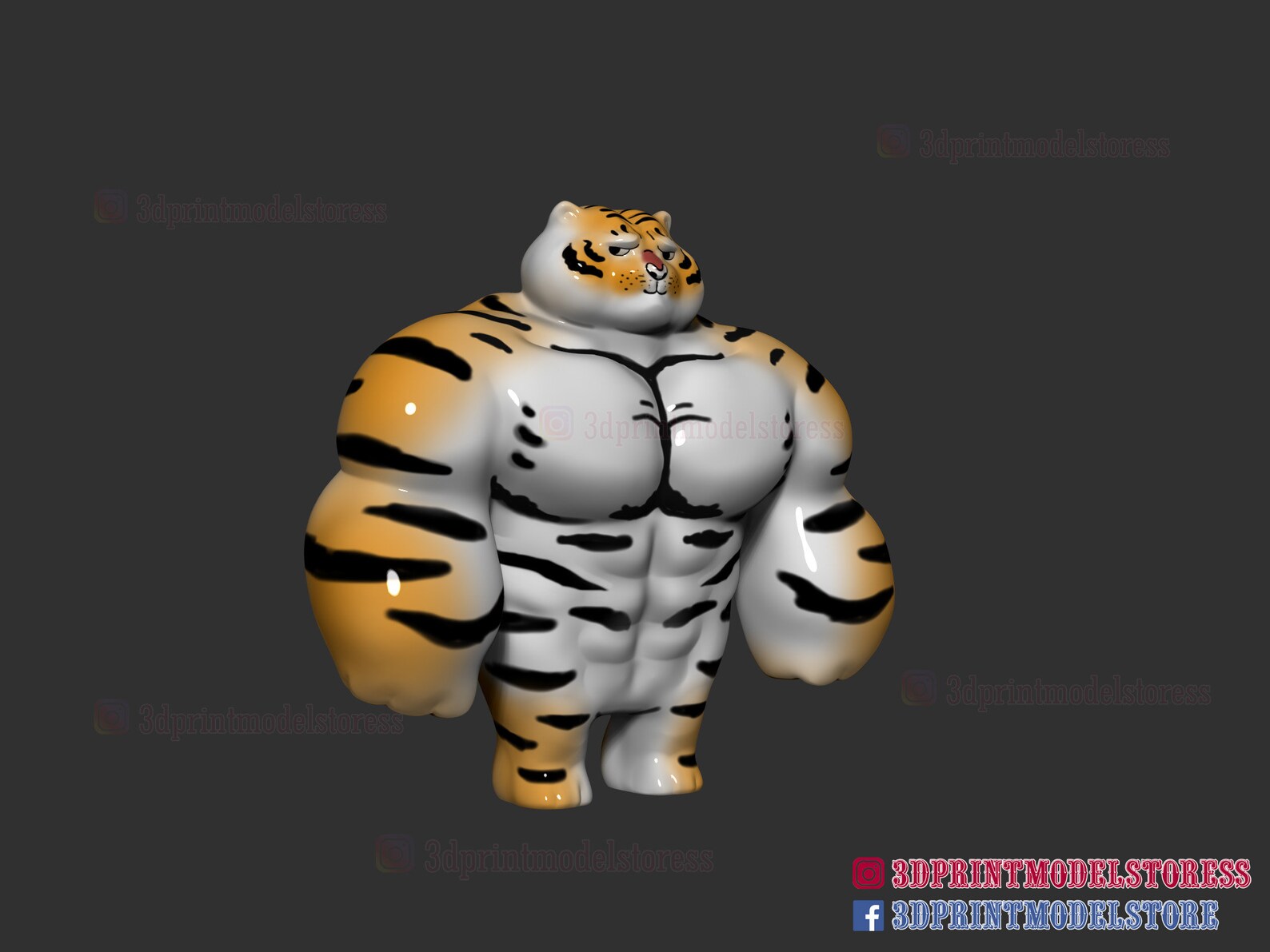 Swole Tiger Muscle Tiger STL File 3D Print Model | Etsy