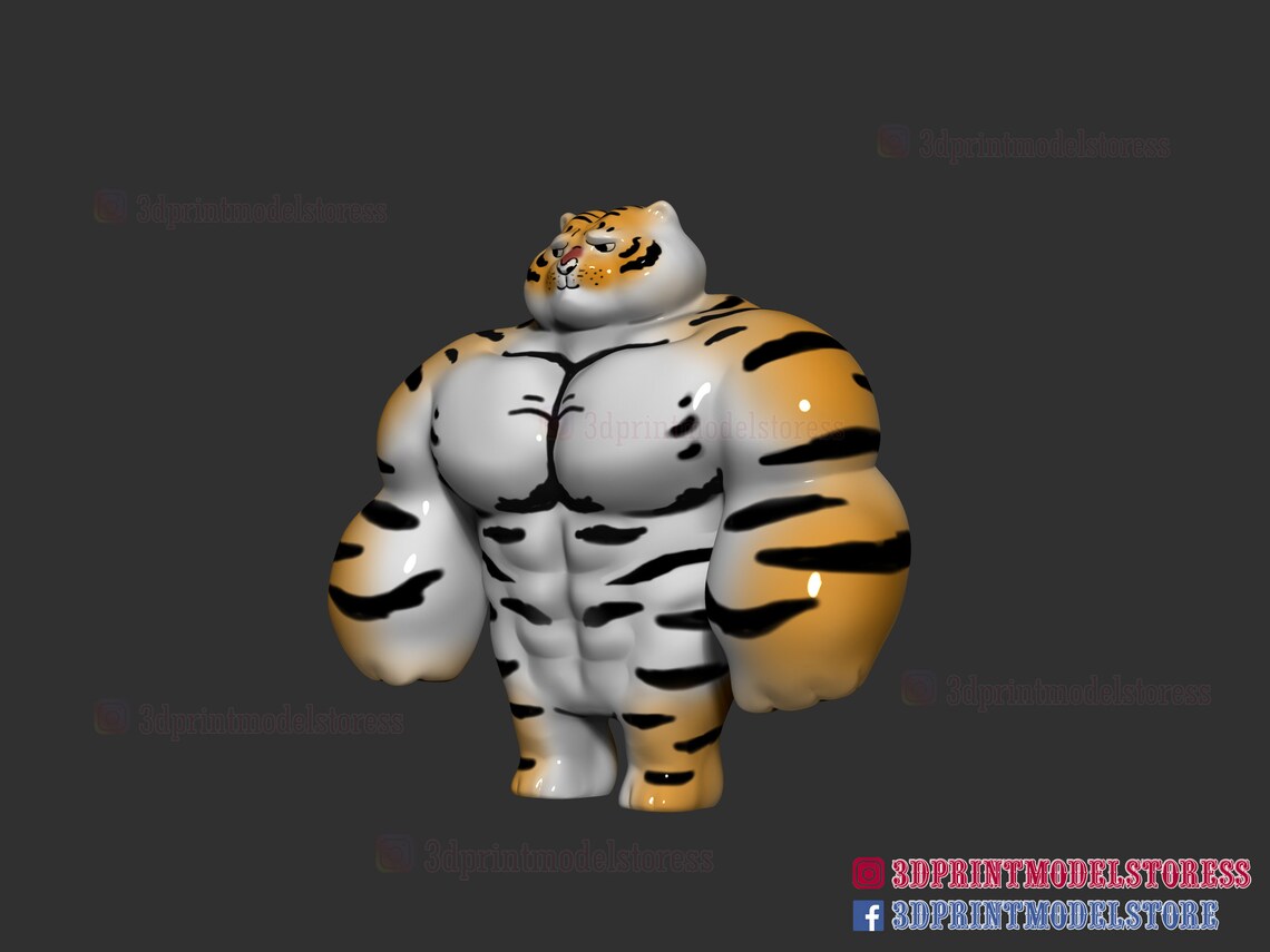 Swole Tiger Muscle Tiger STL File 3D Print Model | Etsy