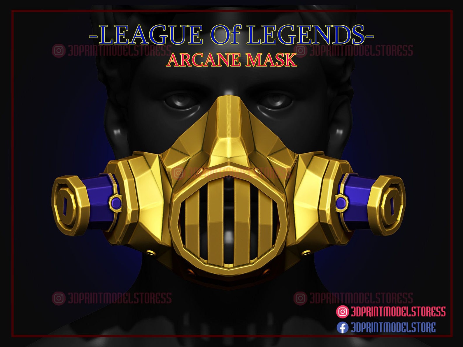 Arcane Enforcer Mask League of Legends Cosplay Mask 3D Print - Etsy