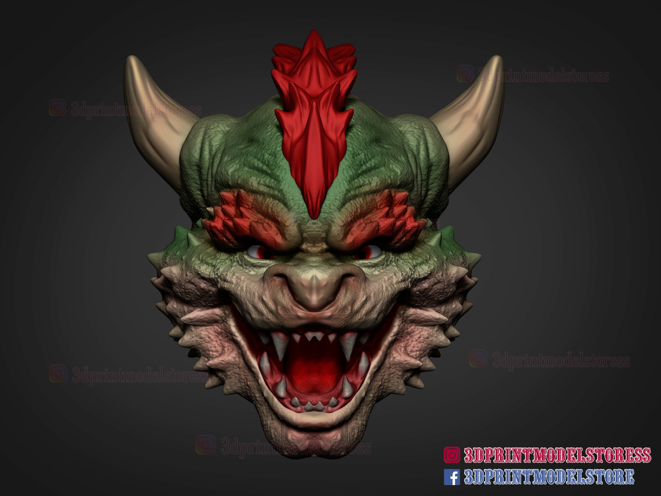 Bowser Head Sculpt 3D Print Model Custom Action Figures - Etsy