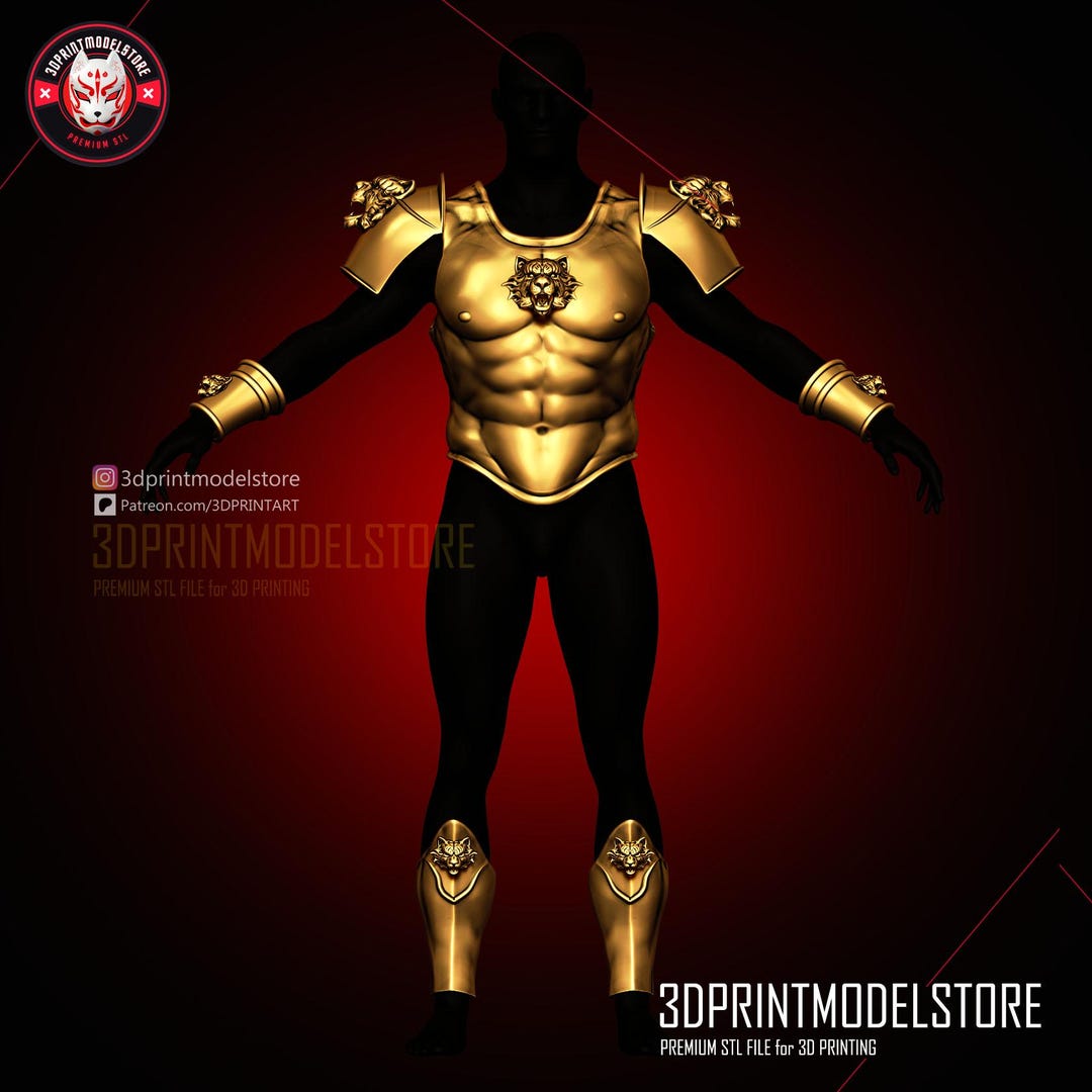 3d Print File Cosplay Larp Armor Set - Classical Tiger Roman Muscle ...