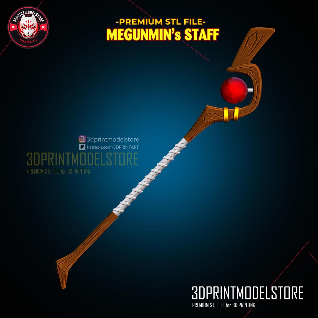 Megumin Staff - Konosuba Cosplay Weapon - Anime, Halloween Costume - 3D ...