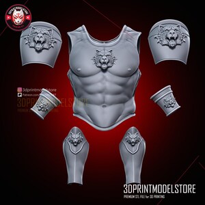 3d Print File Cosplay Larp Armor Set - Classical Tiger Roman Muscle ...
