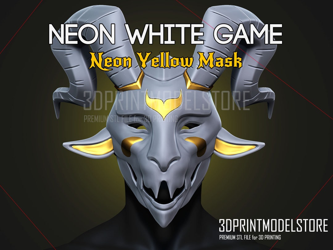 Make Your Own Neon White Video Game Yellow Mask With 3D Print Model STL ...