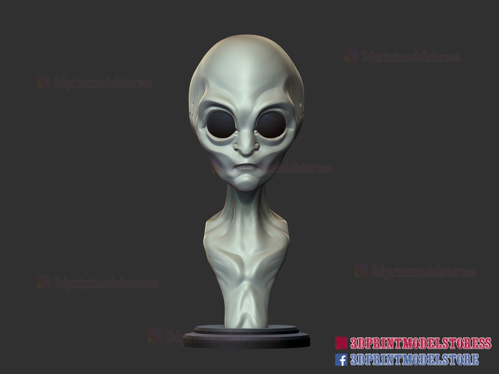 3d Print File Inspired Alien Bust Sculpture STL File - Etsy