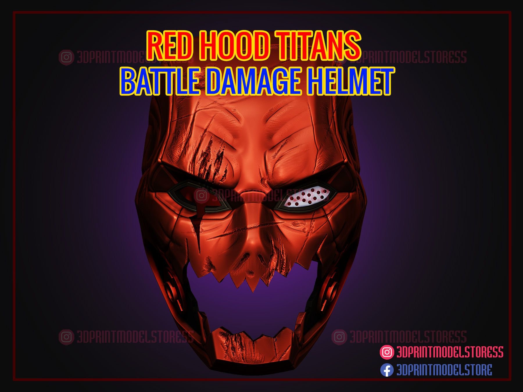 Red Hood Battle Damage Helmet Jason Todd Red Hood Helmet - Etsy