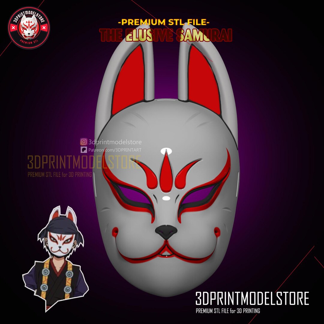 The Elusive Samurai Genba Kazama Fox Mask Cosplay Ninja - Anime ...