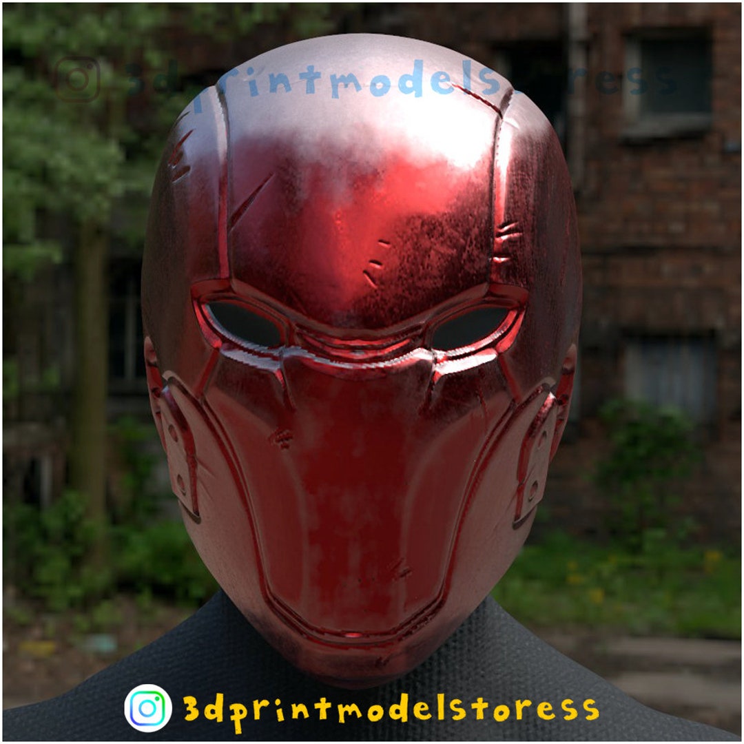 3d Print File Red Hood Helmet - Red Hood Injustice Cosplay Mask STL ...