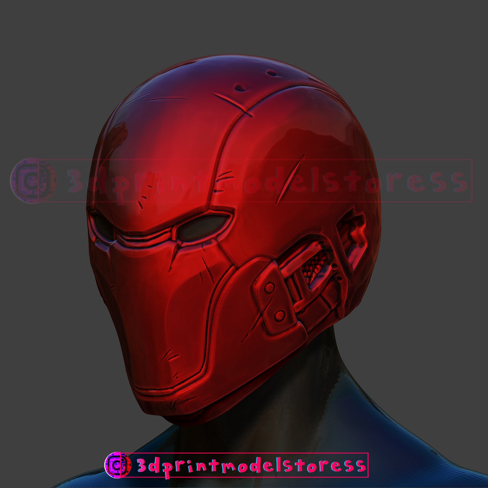 3d Print File Red Hood Helmet Red Hood Injustice Cosplay - Etsy