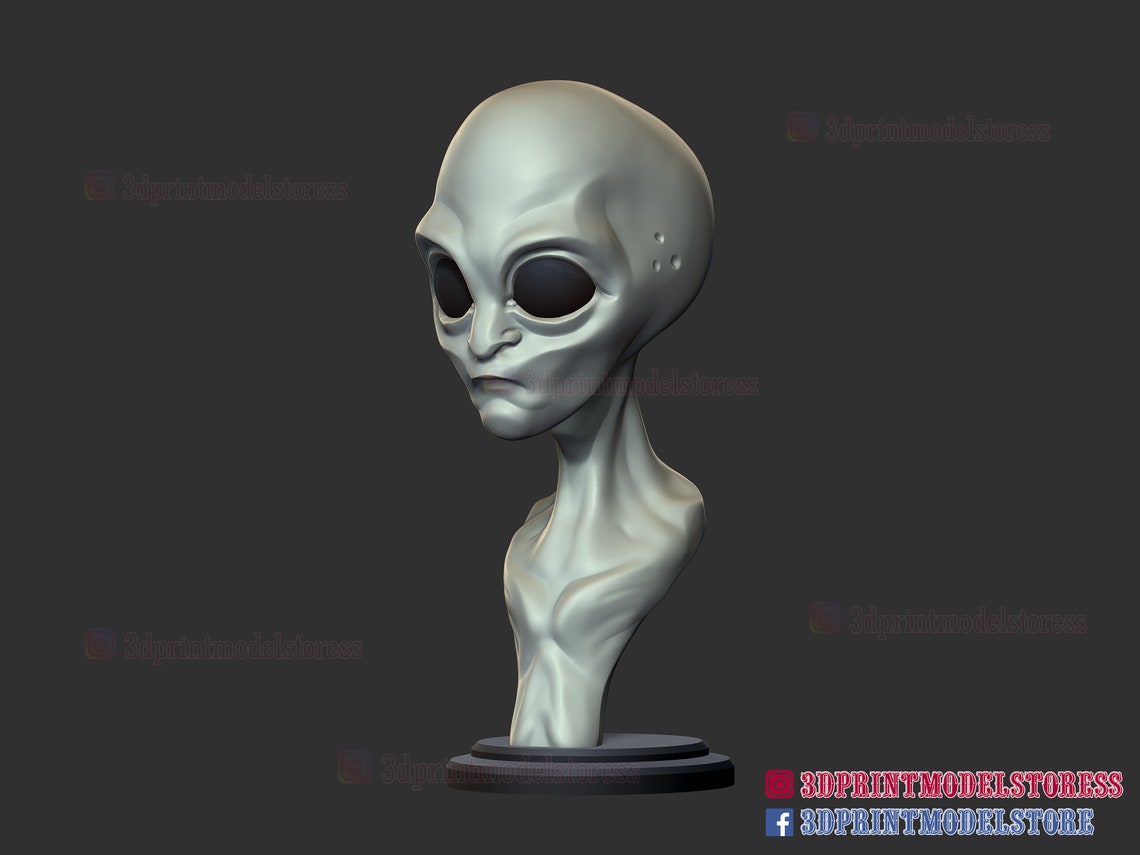 3d Print File Inspired Alien Bust Sculpture STL File - Etsy