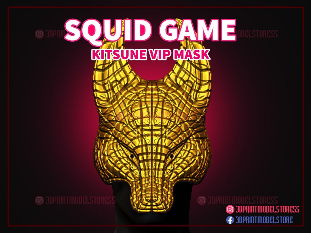 Squid Game Mask - Fox Vip Mask - Kitsune Mask STL File for 3D Printing ...