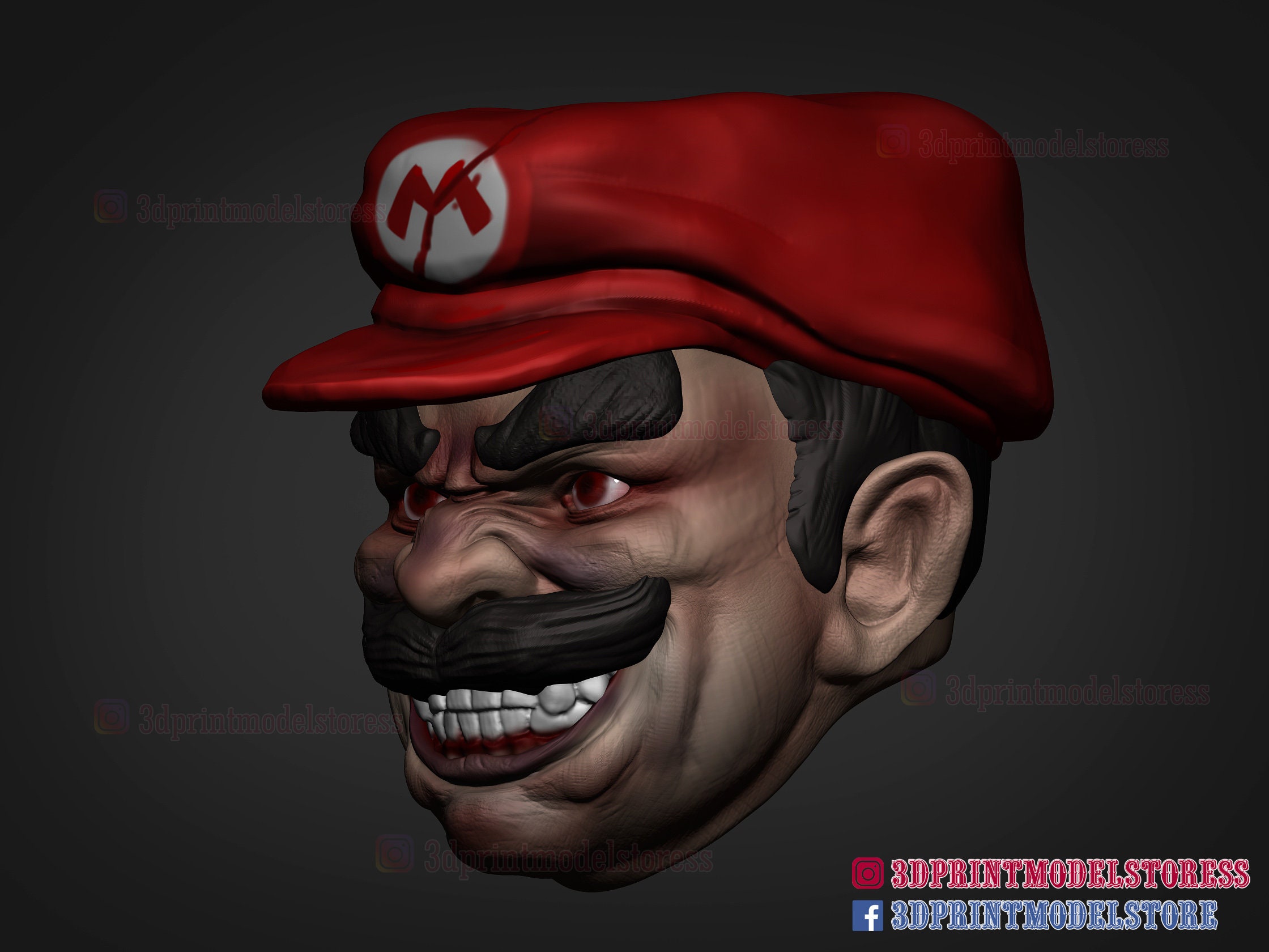 Mario Devil Head Sculpt 3D Print Model Custom Figures STL - Etsy