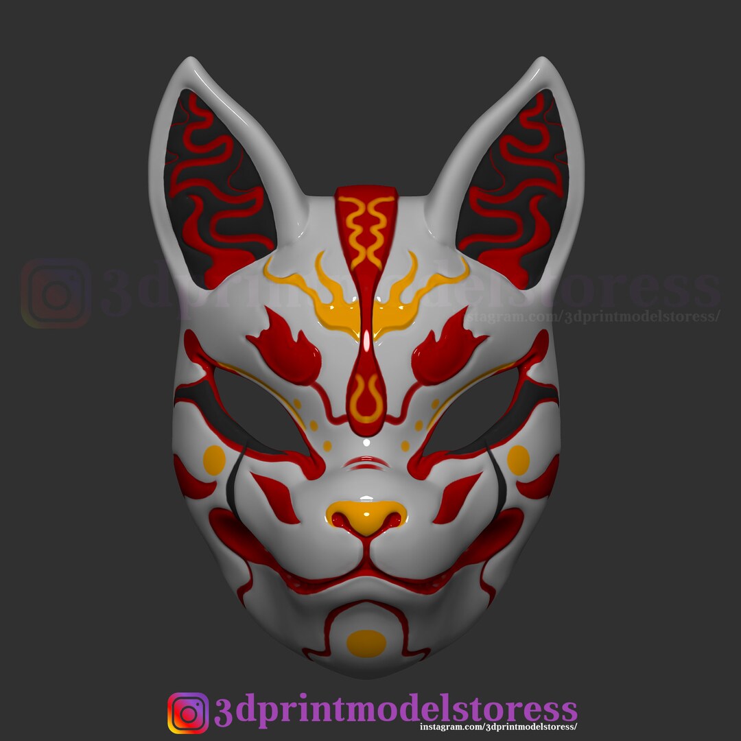 3d Print Mask - Japanese Mask Halloween Costume, Cosplay Mask 3D Print ...