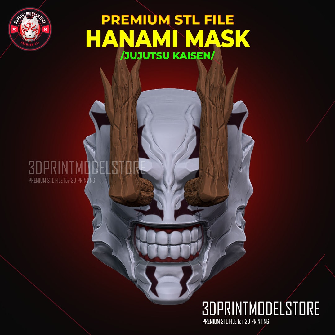 Hanami Mask Jujutsu Kaisen Cosplay Anime - Halloween Mask Helmet - 3D ...