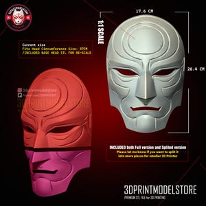 Amon Mask - Avatar Legend of Korra - Oni Hannya Cosplay Halloween - 3D ...