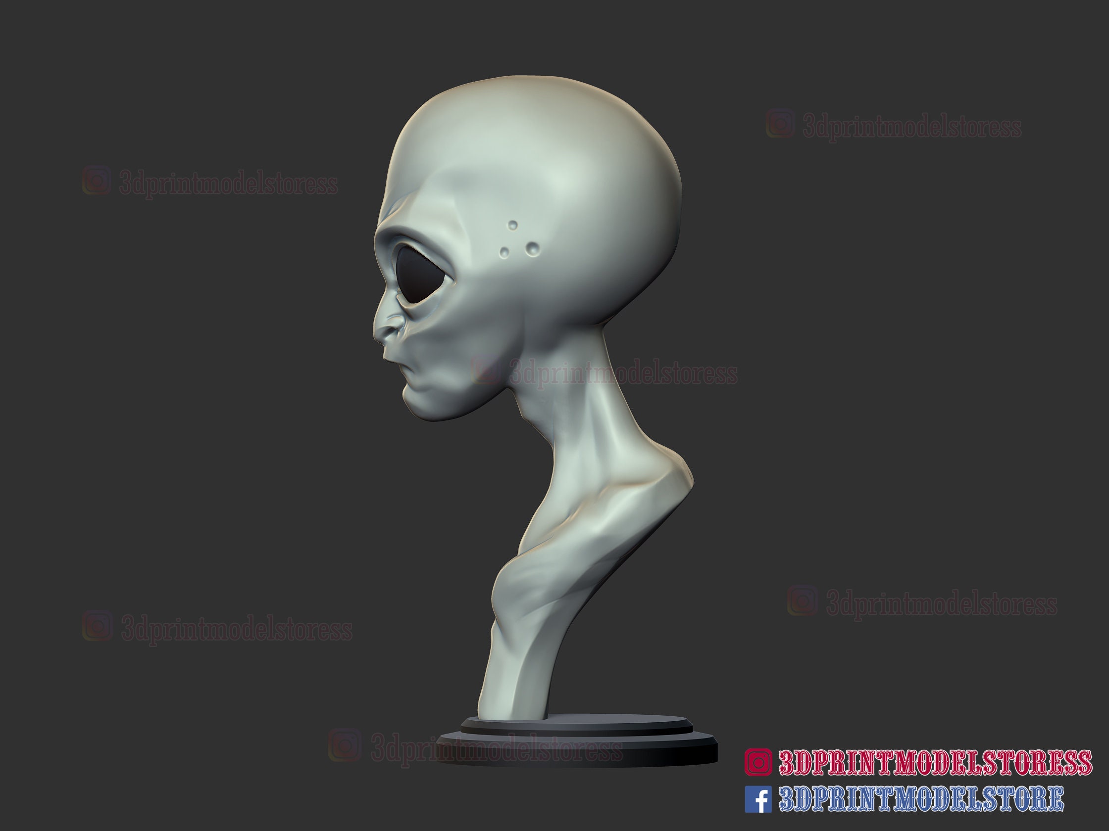 3d Print File Inspired Alien Bust Sculpture STL File - Etsy
