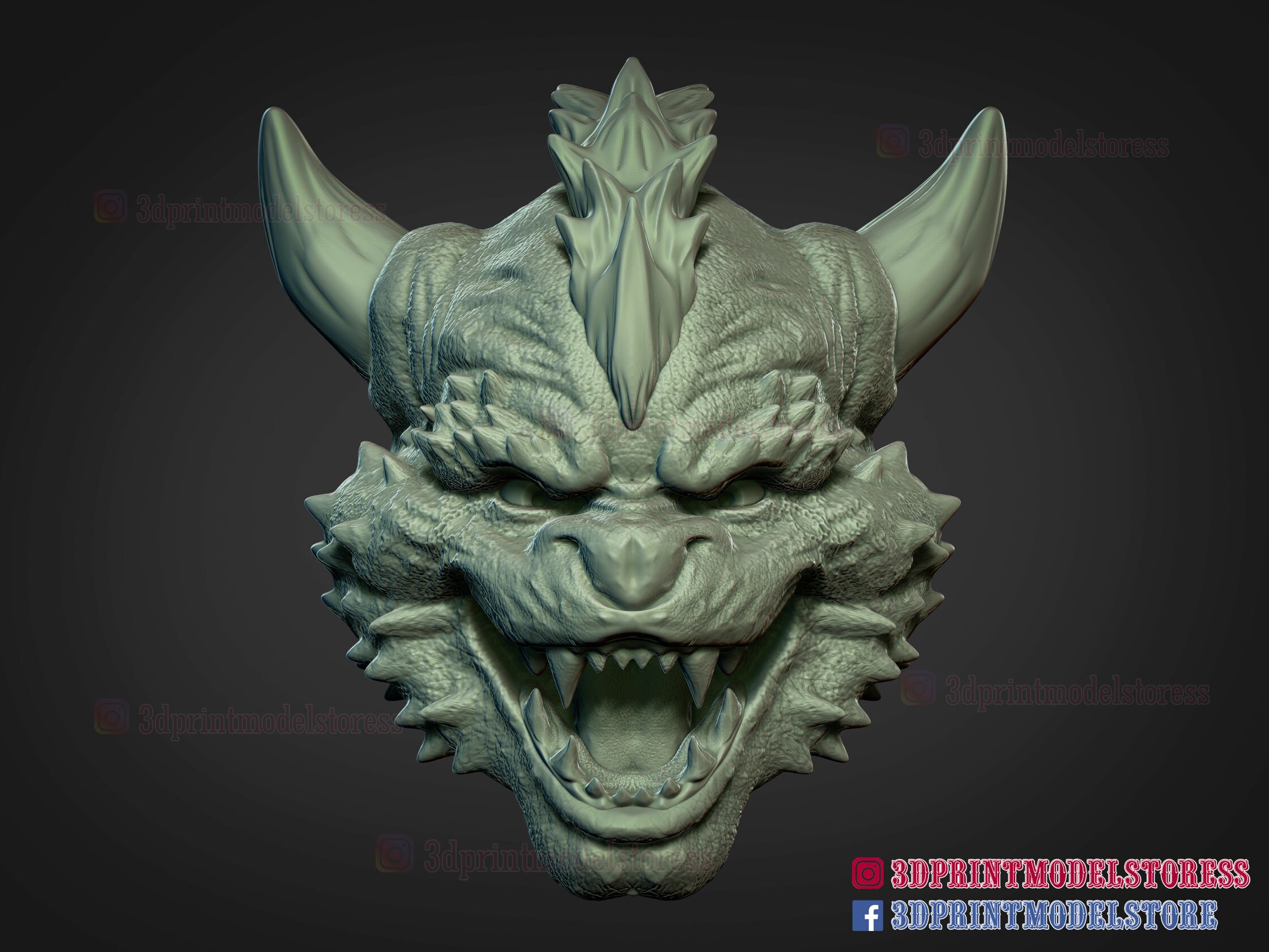 Bowser Head Sculpt 3D Print Model Custom Action Figures | Etsy