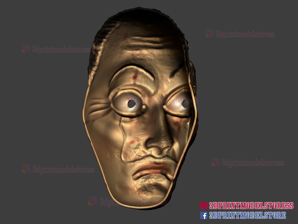 3D Print Files Inspired Money Heist Cosplay Mask Dali - Etsy