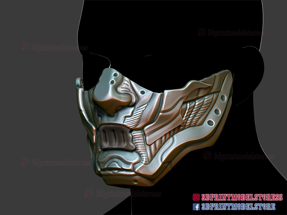Cyberpunk Mask Japanese Kitsune Cosplay Helmet 3D Print | Etsy