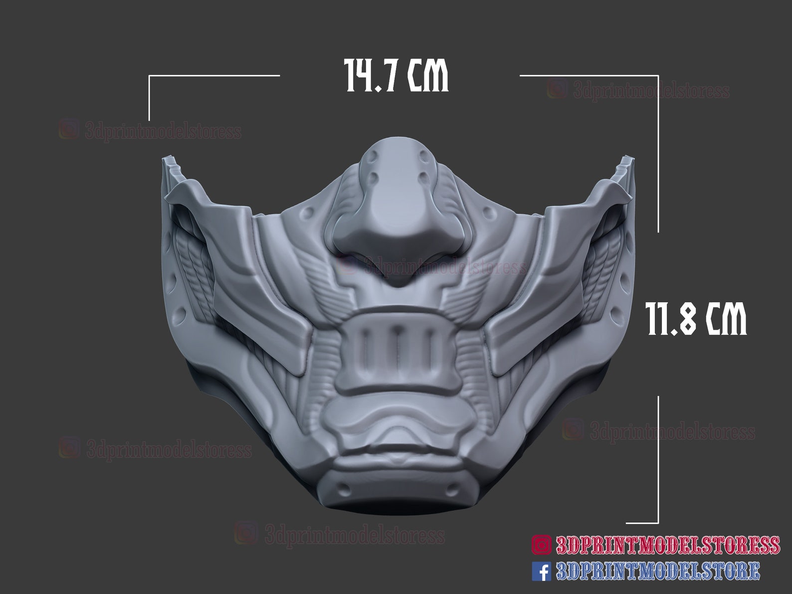 Cyberpunk Mask Japanese Kitsune Cosplay Helmet 3D Print | Etsy