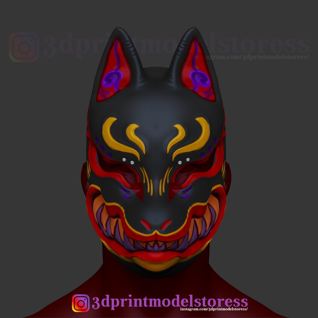 3D Print Files - Japanese Mask - Japan Cosplay Helmet 3D Print Model ...