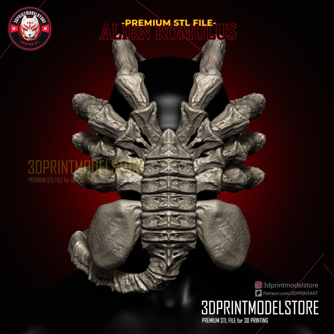 Alien Romulus Facehugger Mask Cosplay Halloween - 3D Print Model - STL ...