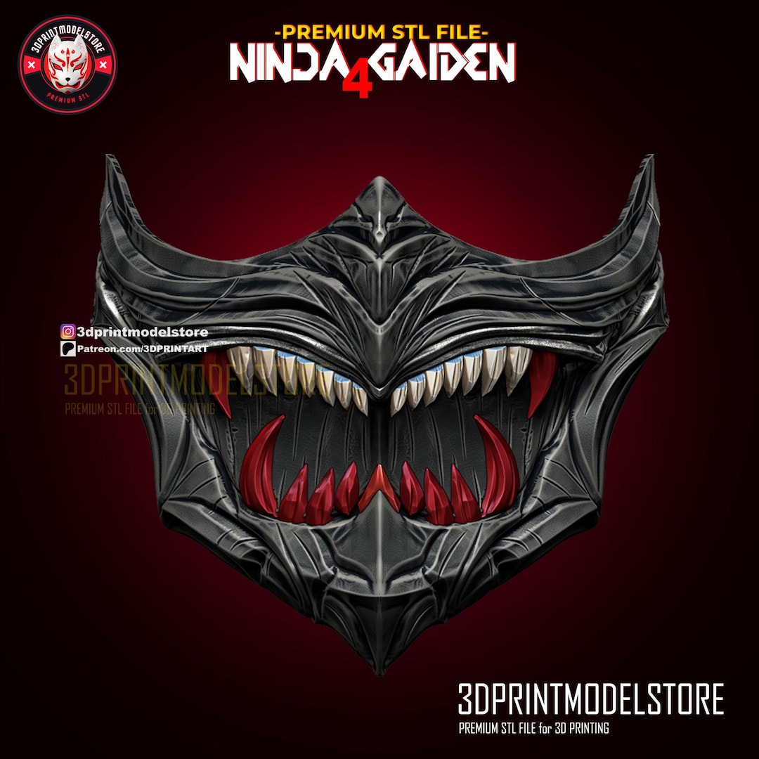 Ninja Gaiden 4 Cosplay Mask Oni Samurai 3D Print Model STL Files 3D ...
