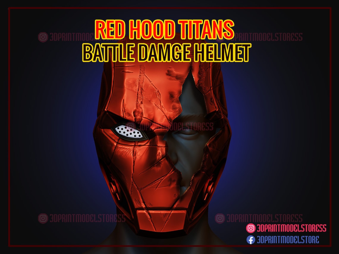 Red Hood Titans Battle Damage Helmet Titans Season 3 Cosplay - Etsy