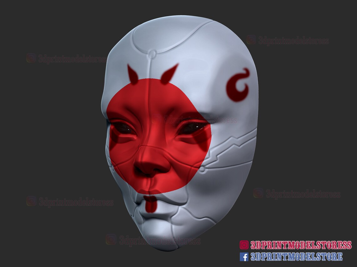Japanese Geisha Mask 3D Print Files | Etsy
