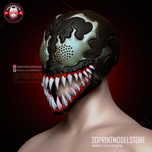 Venom Mask - Spiderman Helmet Cosplay - Marvel Hollow Skull - 3D Print ...