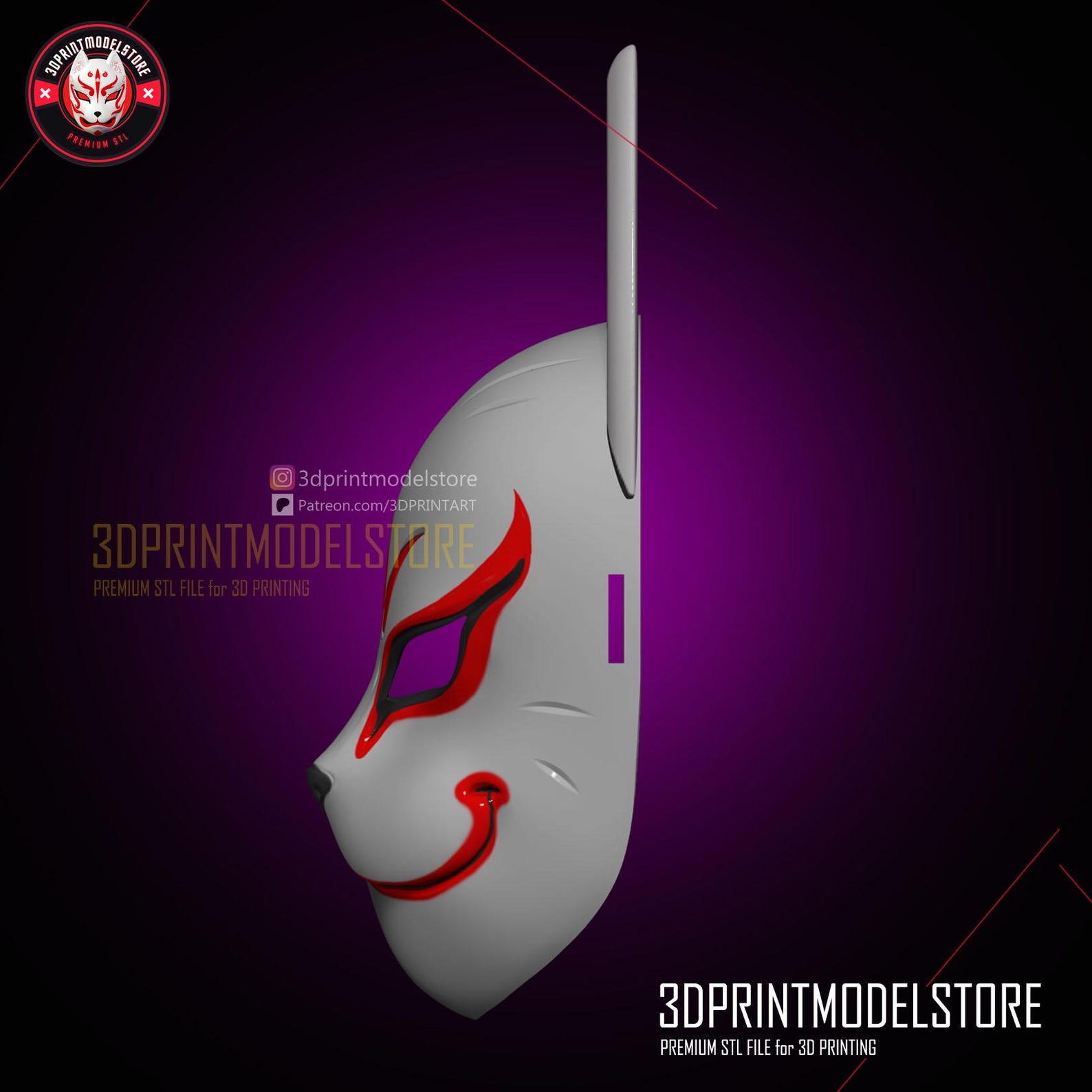 The Elusive Samurai Genba Kazama Fox Mask Cosplay Ninja Anime Kitsune ...