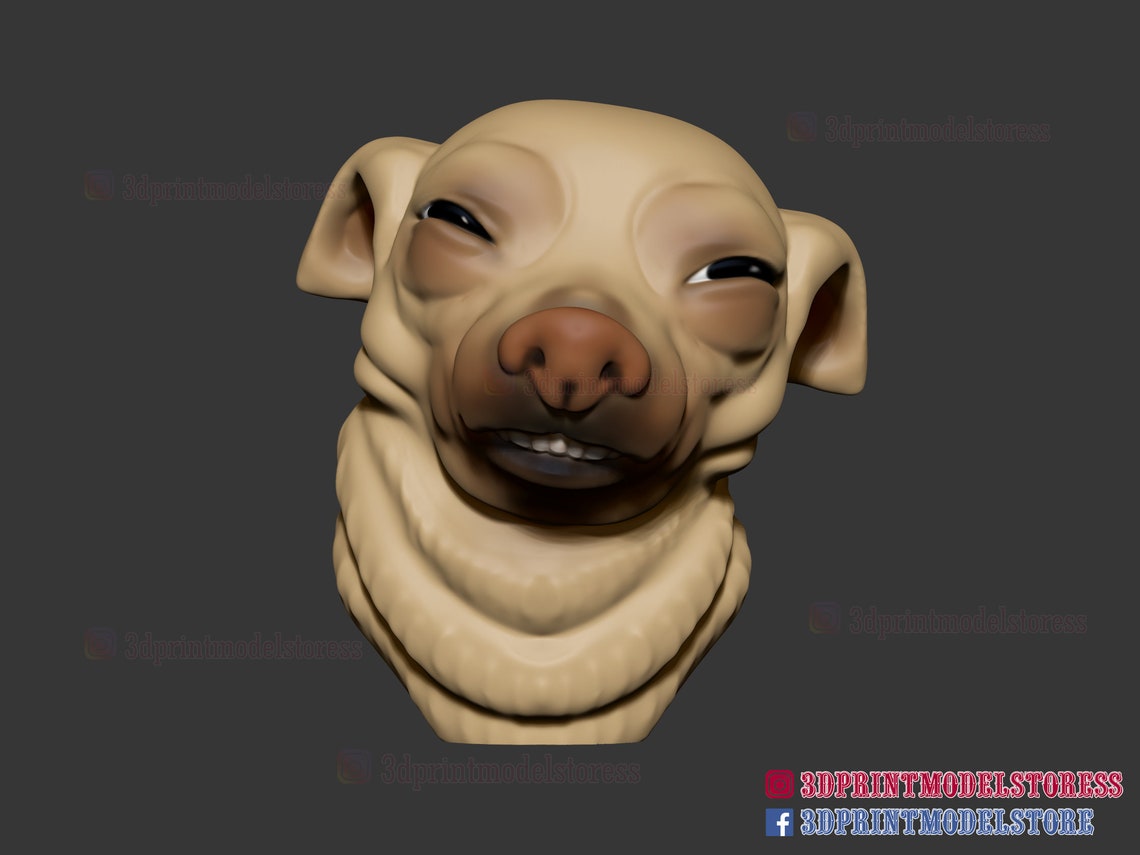3D Print File Meme Dog Face Doge Meme Sculpture STL File - Etsy