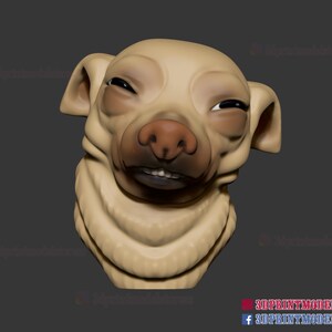 3D Print File Meme Dog Face Doge Meme Sculpture STL File - Etsy