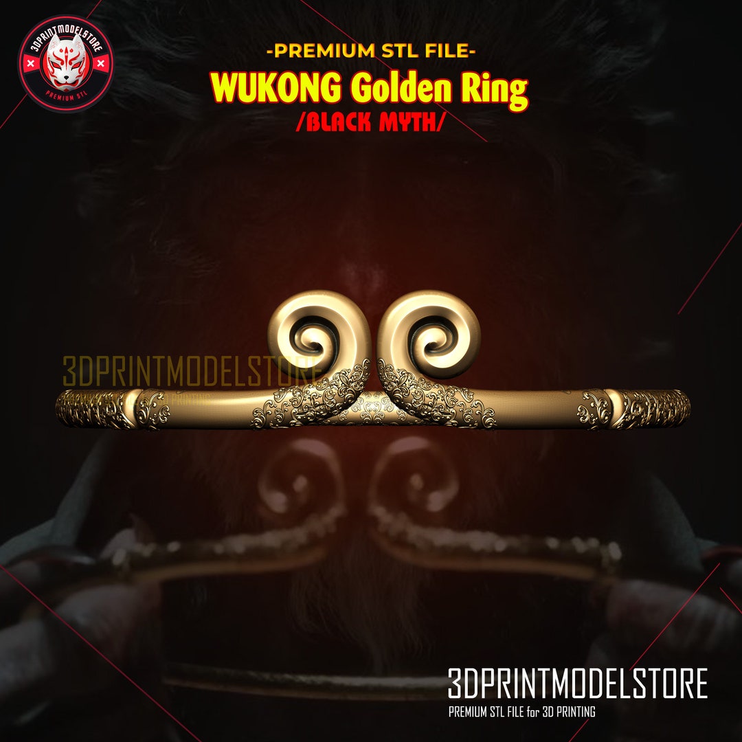 Black Myth Wukong Golden Ring - Sun Wukong Mask Cosplay Props - 3D ...