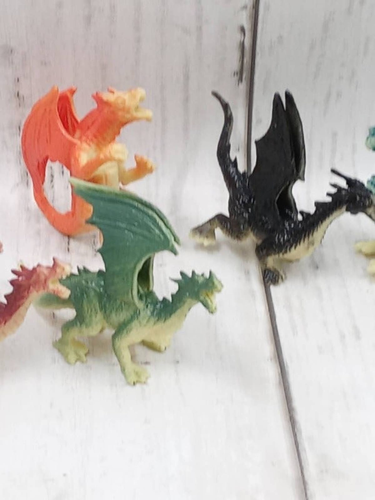 Mini Dragon Toy Play Figures Set of 7 - Etsy