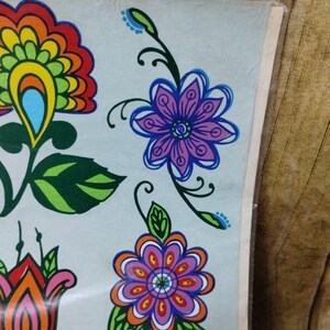 2 Vtg Decorcal Hand Painted Decal Psychedelic Flowers A-32 - Etsy