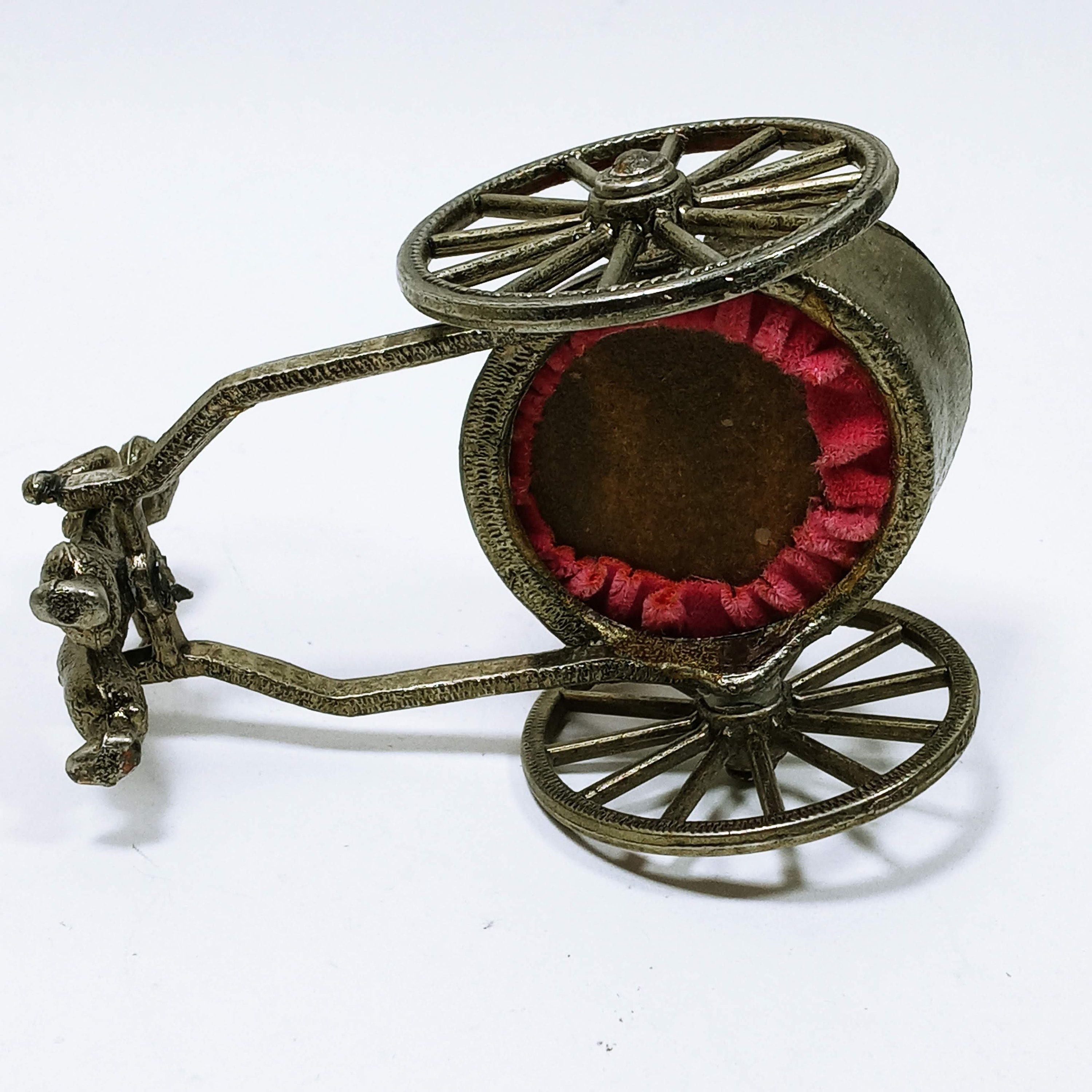 Vintage Brass Rickshaw Pincushion Metal b8 - Etsy