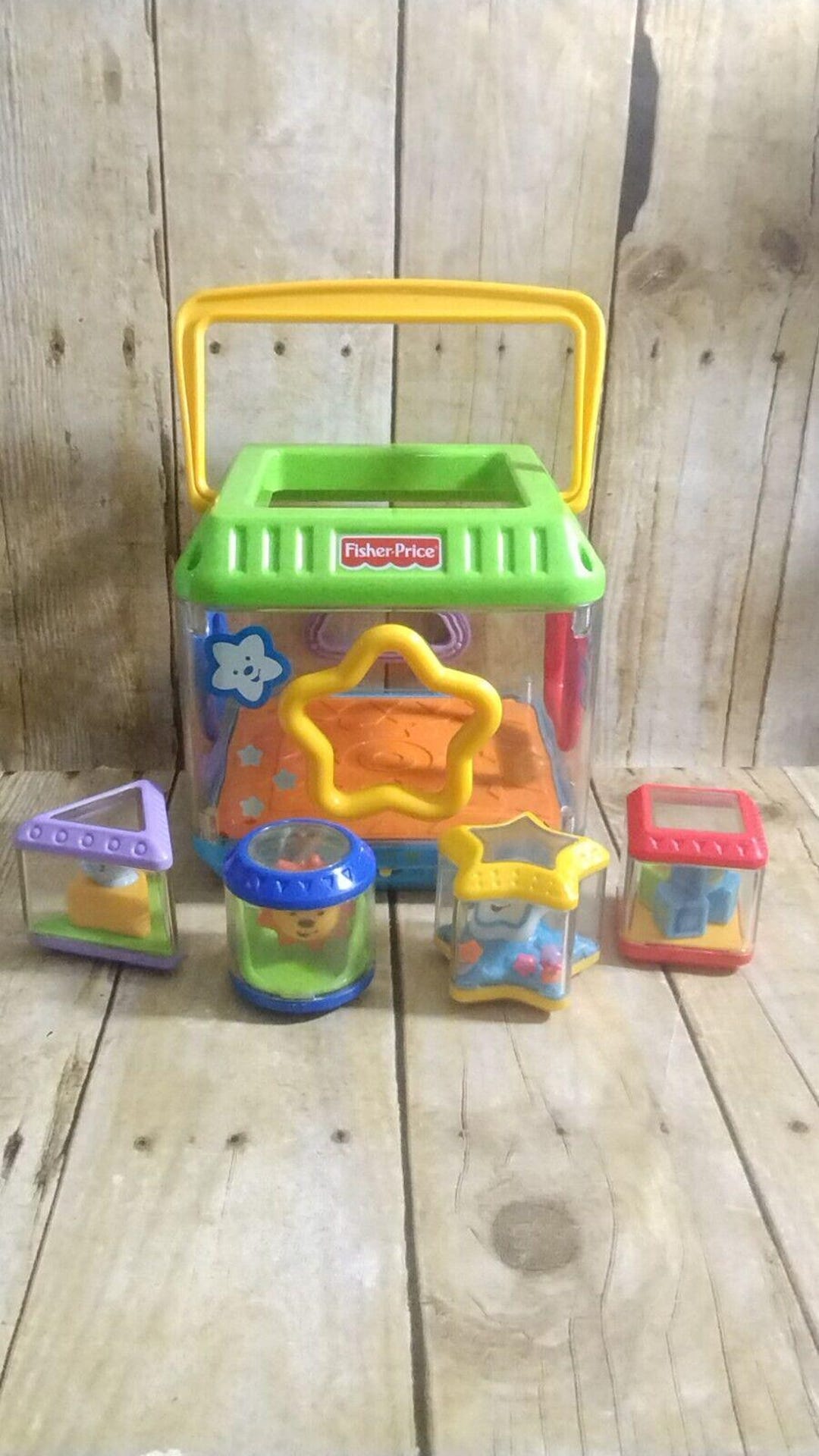 Fisher Price Peek a Boo Blocks Shape Sorter W/ 4 Blocks Sounds Works ...