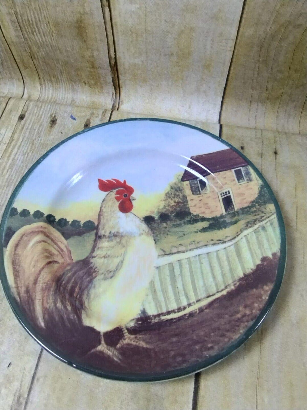 Block Country Farm 8" Luncheon Plates - EUC - Rooster - Etsy