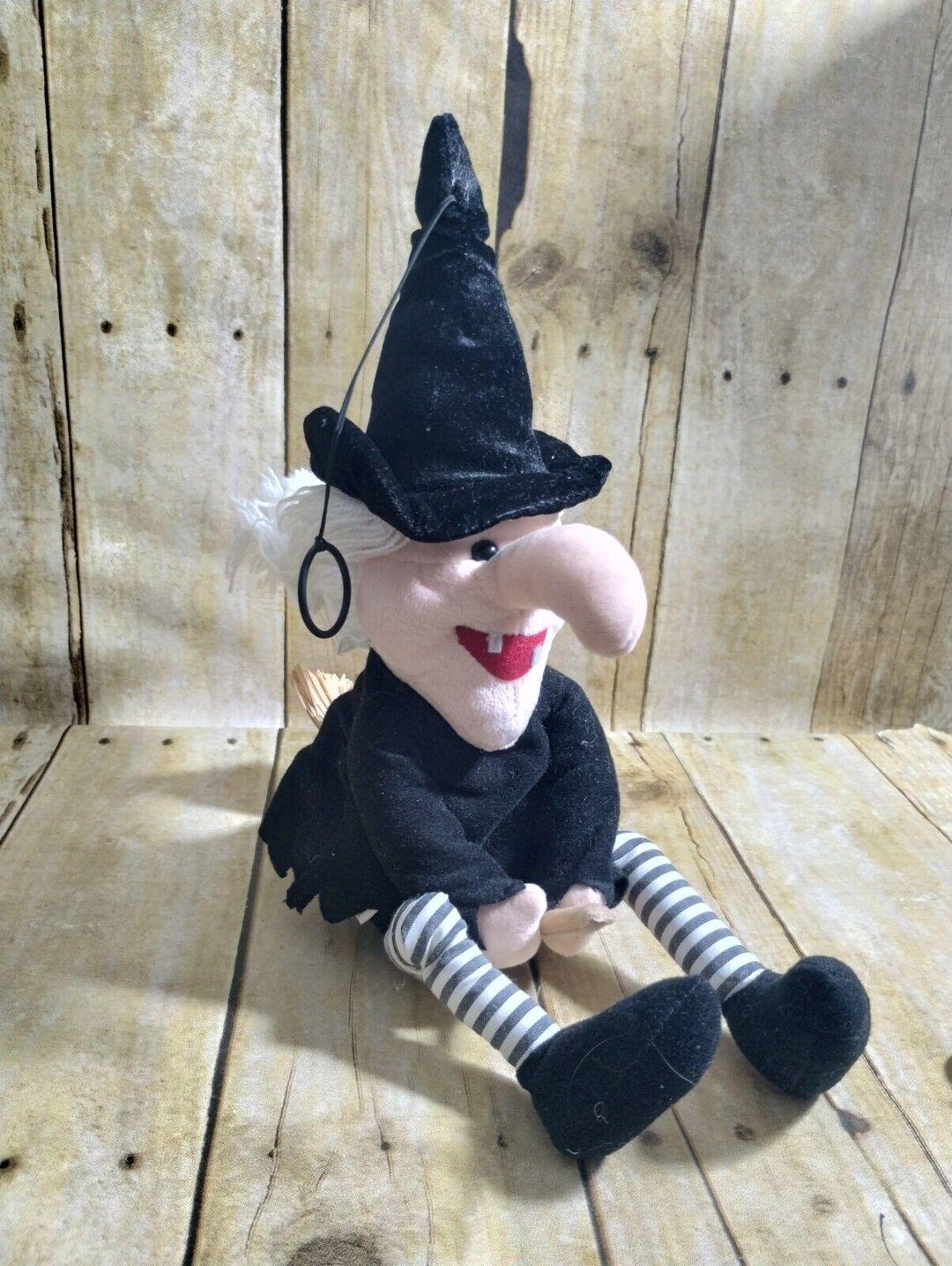 Vtg Halloween Talking Flying Singing Witch on Broom Plush Needs TLC ...