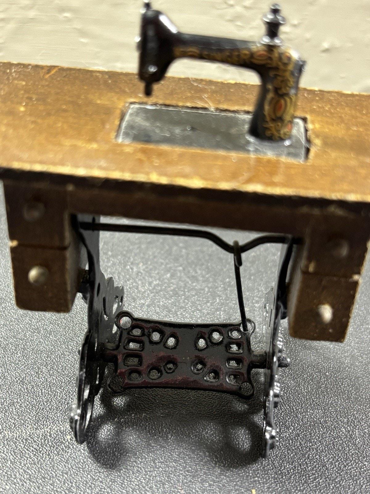 Vtg Treadle Sewing Machine Miniature Dollhouse Singer Like - Metal ...