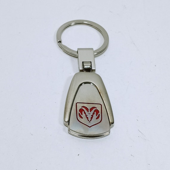 Vintage Dodge Ram Truck Metal Keychain Red and Silver… - Gem