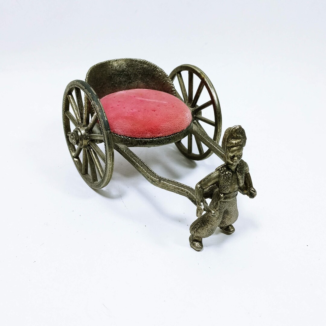 Vintage Brass Rickshaw Pincushion Metal (b8) - Etsy