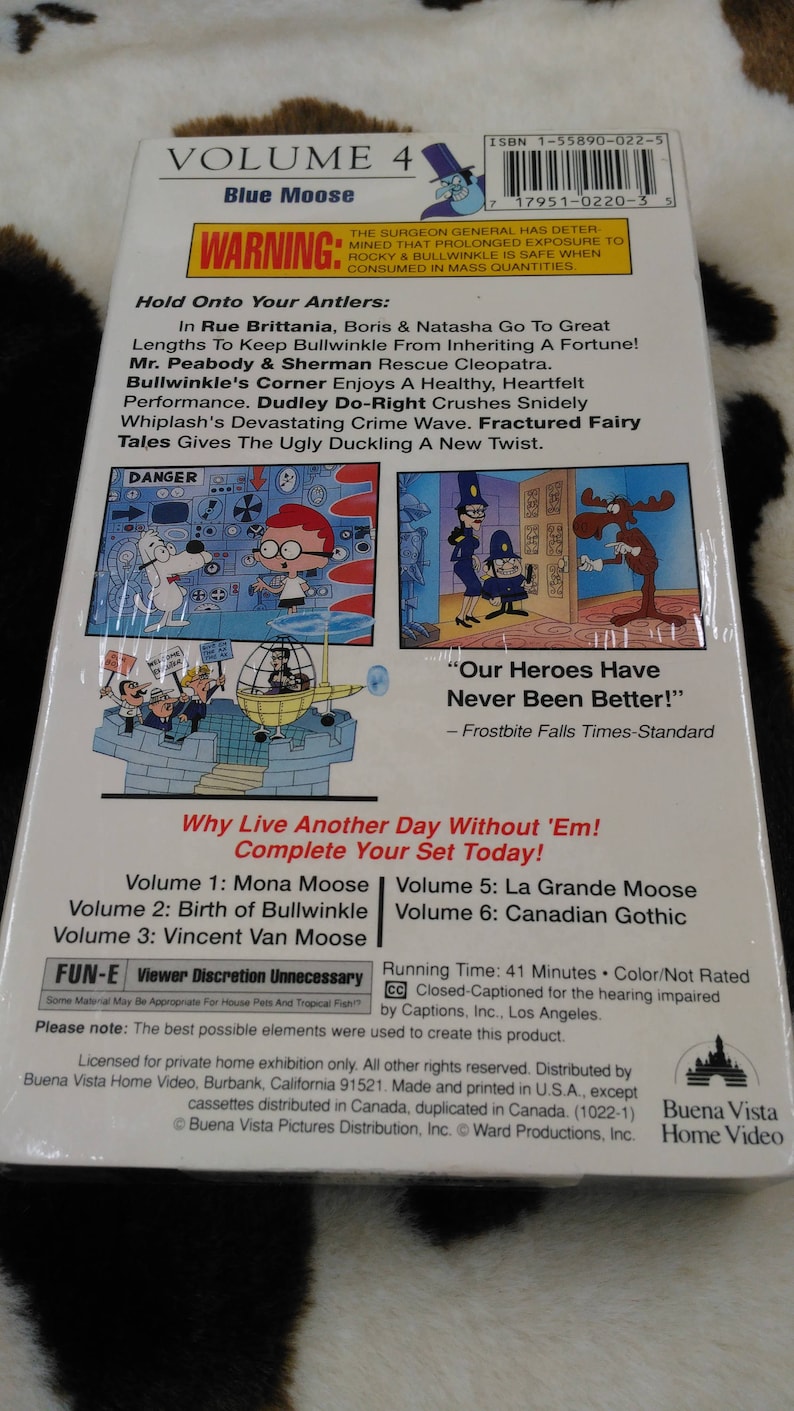 New the Adventures of Rocky & Bullwinkle: Blue Moose VHS - Etsy UK