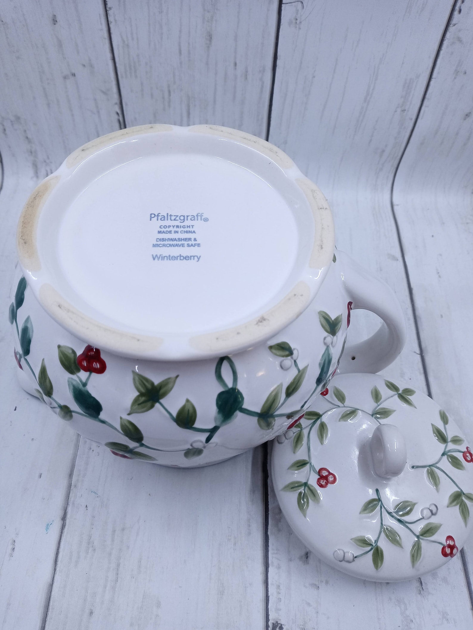Vintage Pfaltzgraff Winterberry Tea Pot Holly & Berries | Etsy