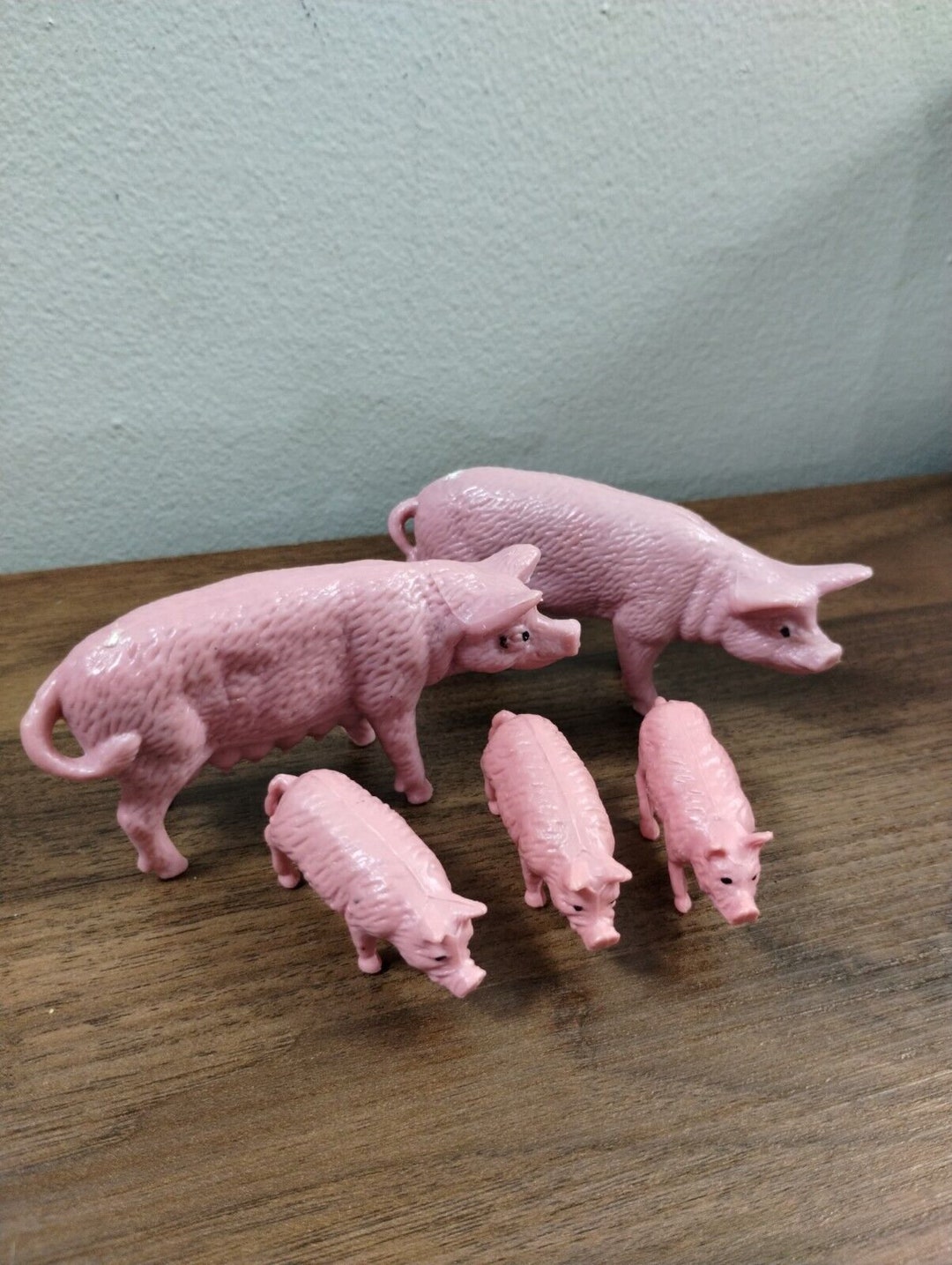 5 Pink Sow Pig & Piglet Figures Figurines Toys - Etsy