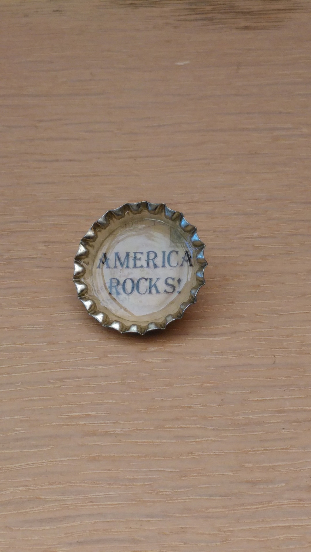 America Rocks! Bottle Cap Pin / Brooch Patriotic Steampunk Jewelry (1 ...
