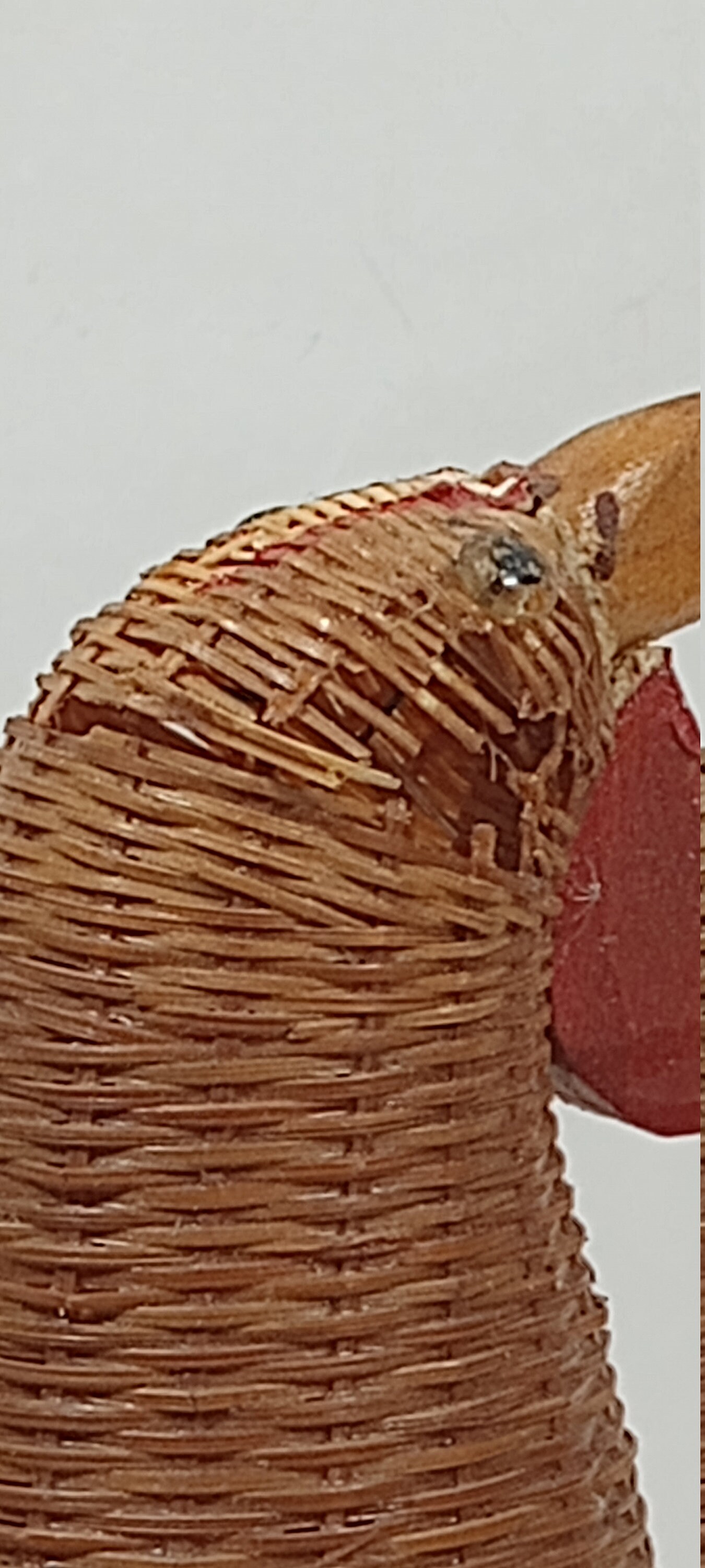 Vintage Wicker Rooster Basket W/ Head Lid Creepy Eyes b7 | Etsy